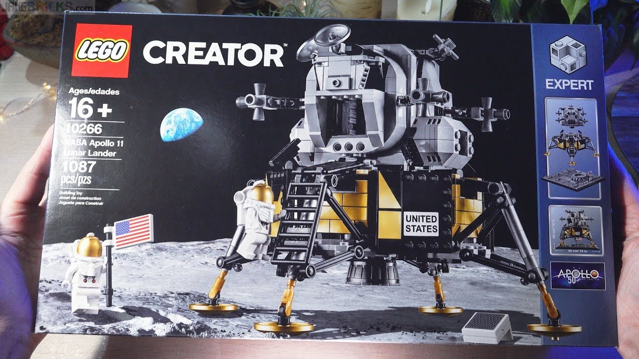 Pure Build: LEGO NASA Apollo 11 Lunar Lander, no music, set 10266 ASMR ...