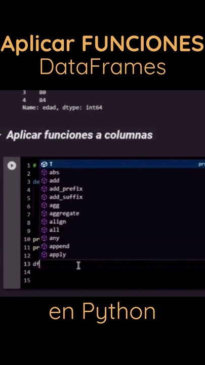Aplica Funciones en Columnas de un DataFrame #python #aprenderpython #dataframe - YouTube