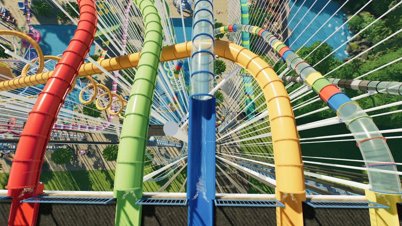Panorama Water Parc Riding All Waterslides Planet Coaster 2 - YouTube
