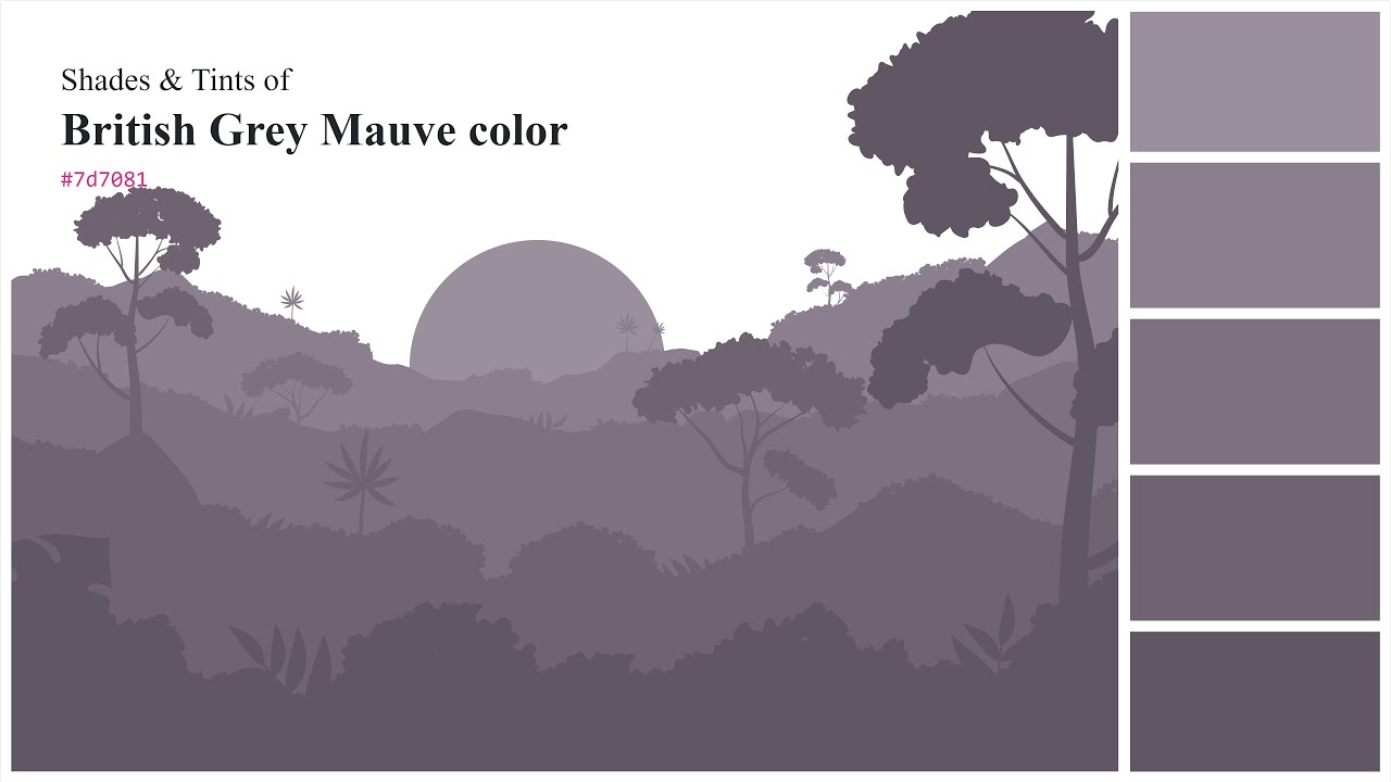 Shades & Tints of British Grey Mauve color #7d7081 A Warm Violet color ...