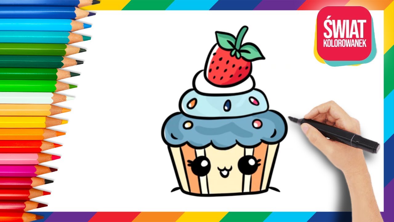 Jak narysować babeczkę / Łatwy rysunek krok po kroku - YouTube