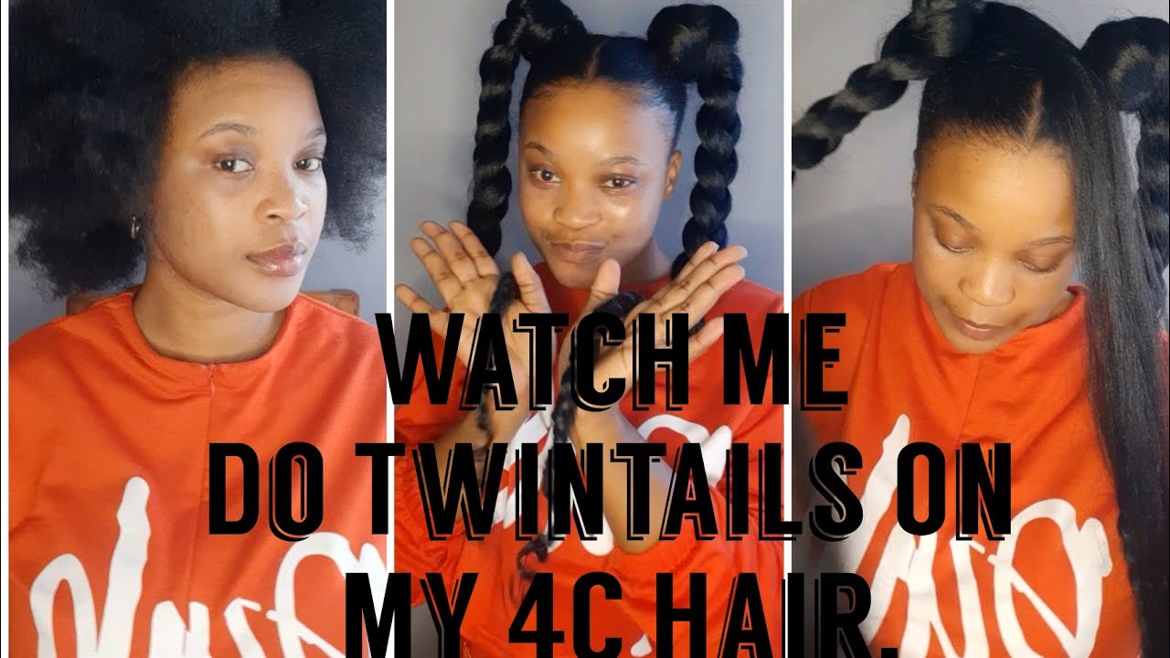 Watch Me Do Twin Tails On My 4C Hair For The First Time| Barcey M - YouTube