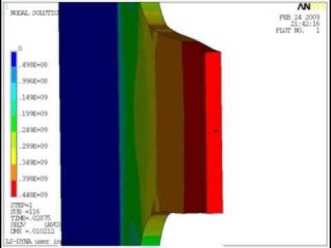 Tensile test simulation - cross section (Ansys Ls/Dyna) - YouTube