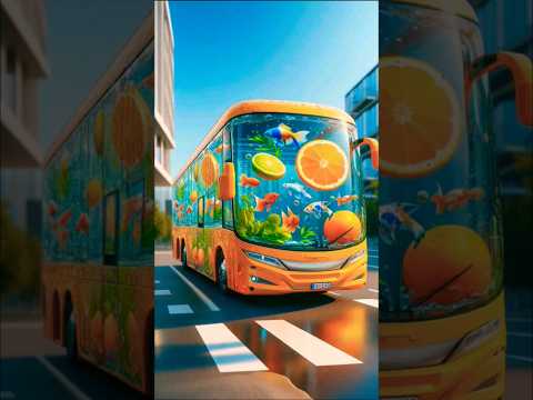 A beautiful aquarium bus arrived in the big city🥱🤗🤗😄#bus #aquariumbus #aiart #viralshort