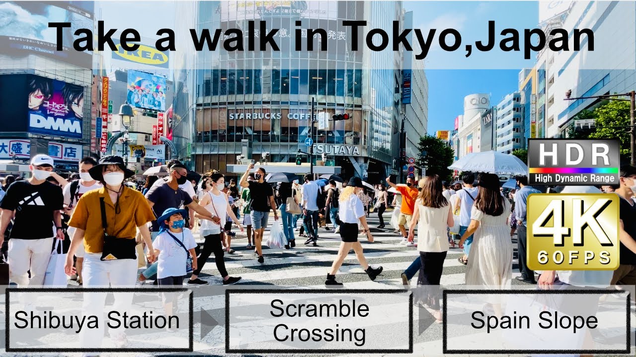 4K 60fps HDR// Take a walk in Tokyo, Japan,Shibuya Station→Shibuya ...