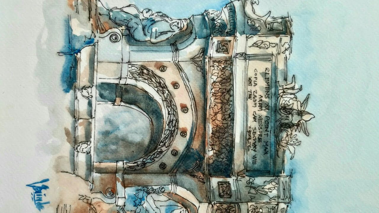 Easy Watercolor painting of heritage building 1 - YouTube