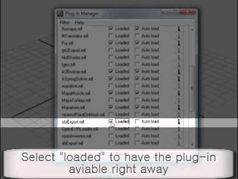 Maya Tutorials: enabling .obj export and other formats - YouTube