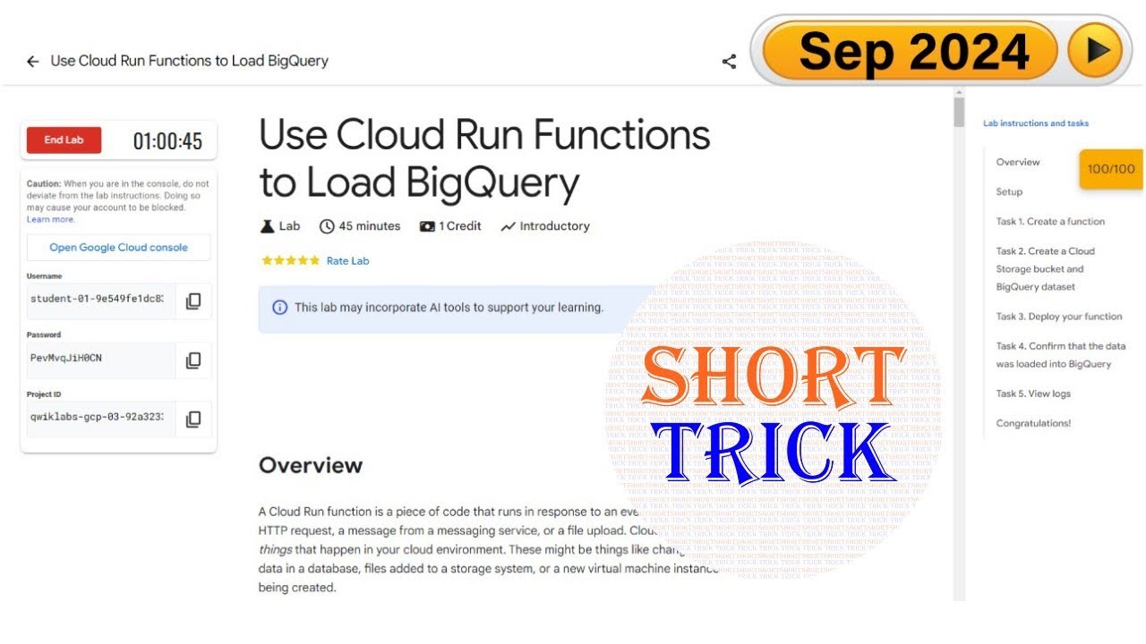 Use Cloud Run Functions To Load Bigquery Qwiklabs Coursera Arcade 2024 Youtube
