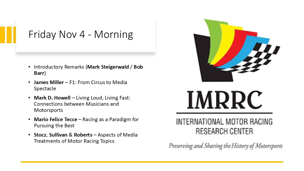 IMRRC - 6th Annual Argetsinger Symposium on Racing History - Part 1 ...