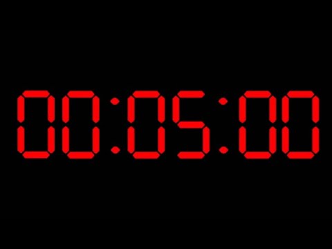 Five Minute Countdown Clock w/ Alarm - Digital Timer - Red w/ Black ...