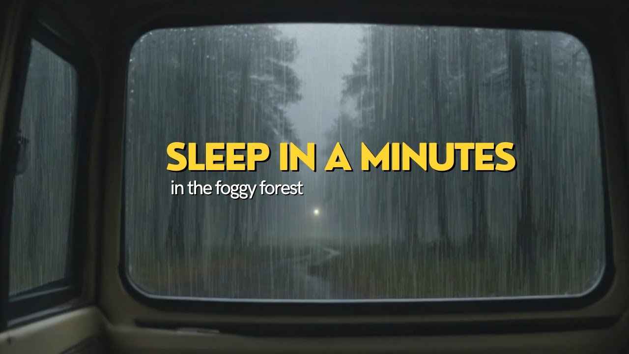 Deep Sleep with Rain by the Camping Car Window in the Foggy Forest ...