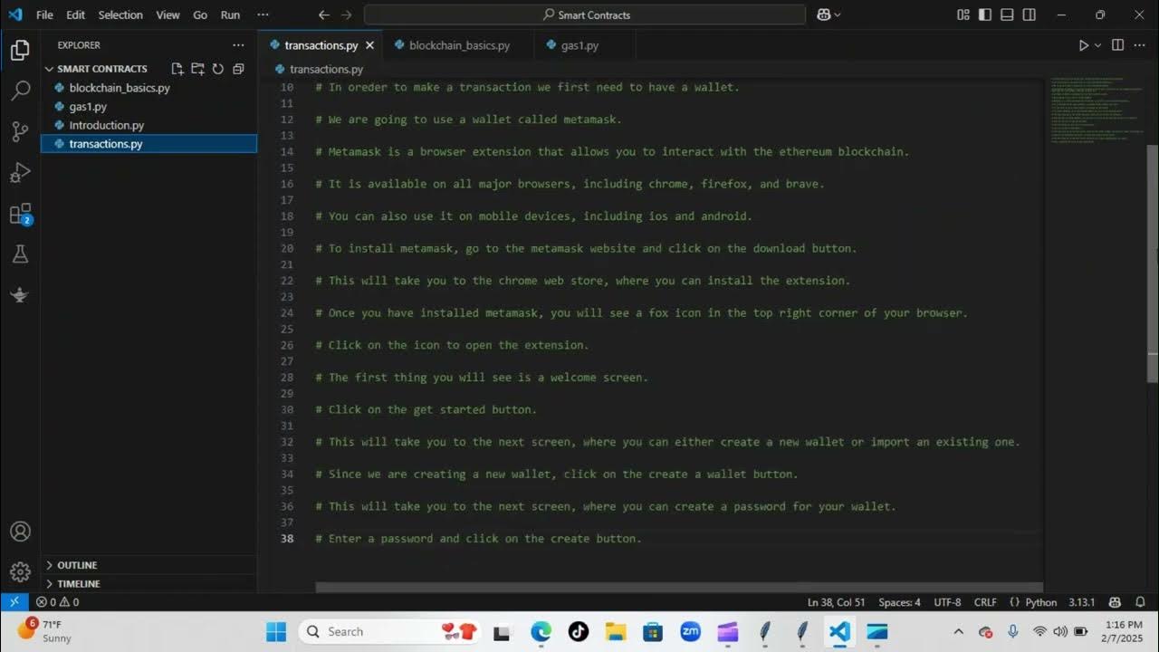 Python Papi / Smart Contracts - Transactions - Day 1 - YouTube