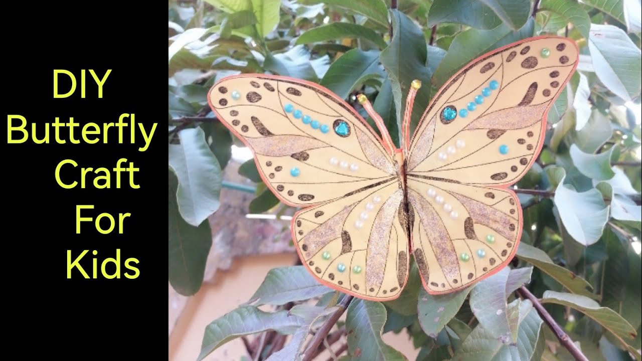DIY Butterfly Craft | Butterfly with flying wings | school project idea ...