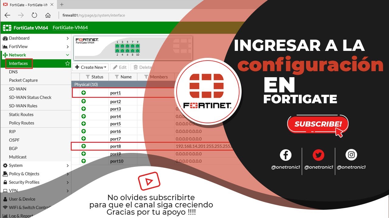 Como ingresar a la configuración de Fortigate - YouTube