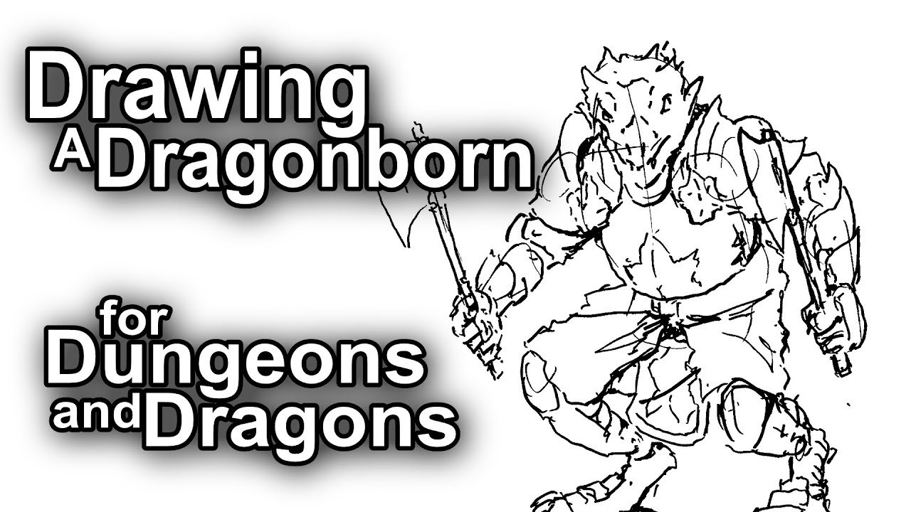 Drawing a Dragonborn from D&D under 9 Minutes - YouTube