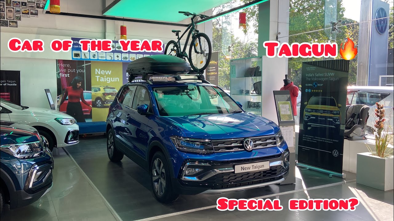 Volkswagen Taigun 2023 Rising Blue colour || Detailed Walkaround - YouTube