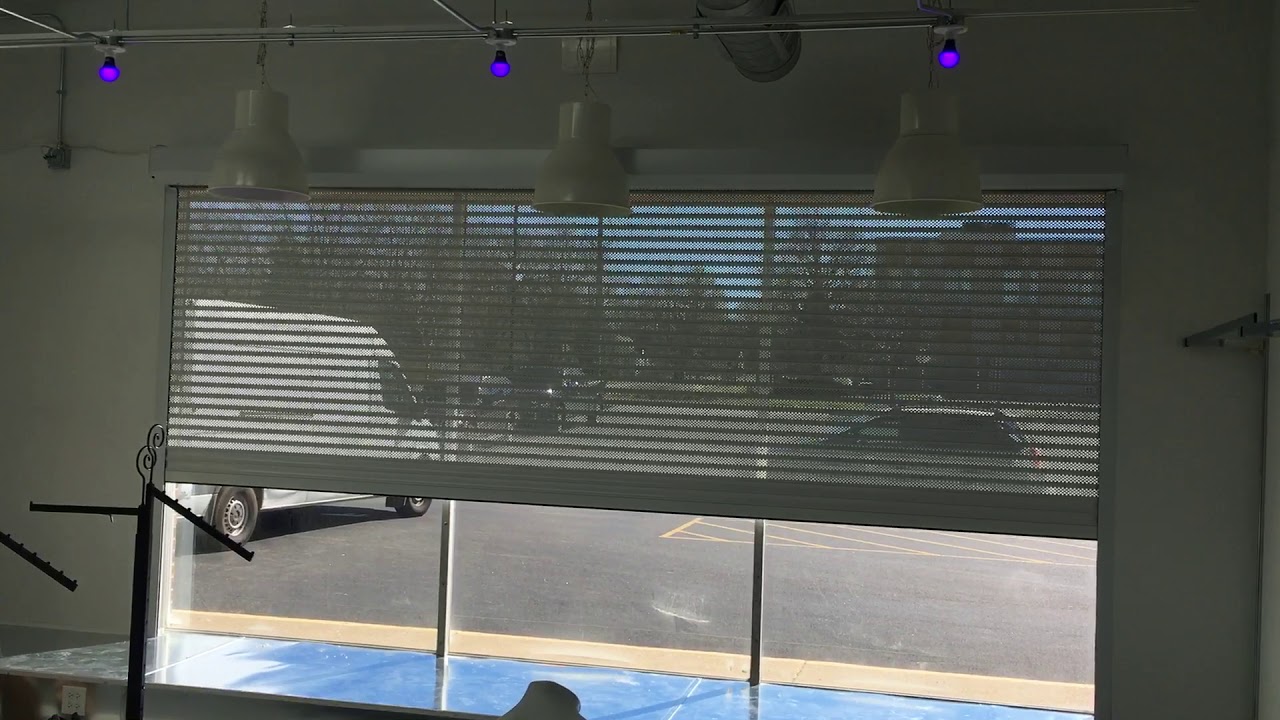 Motorized See Thru Security Shutters by ChicagOne CHD-6 - YouTube
