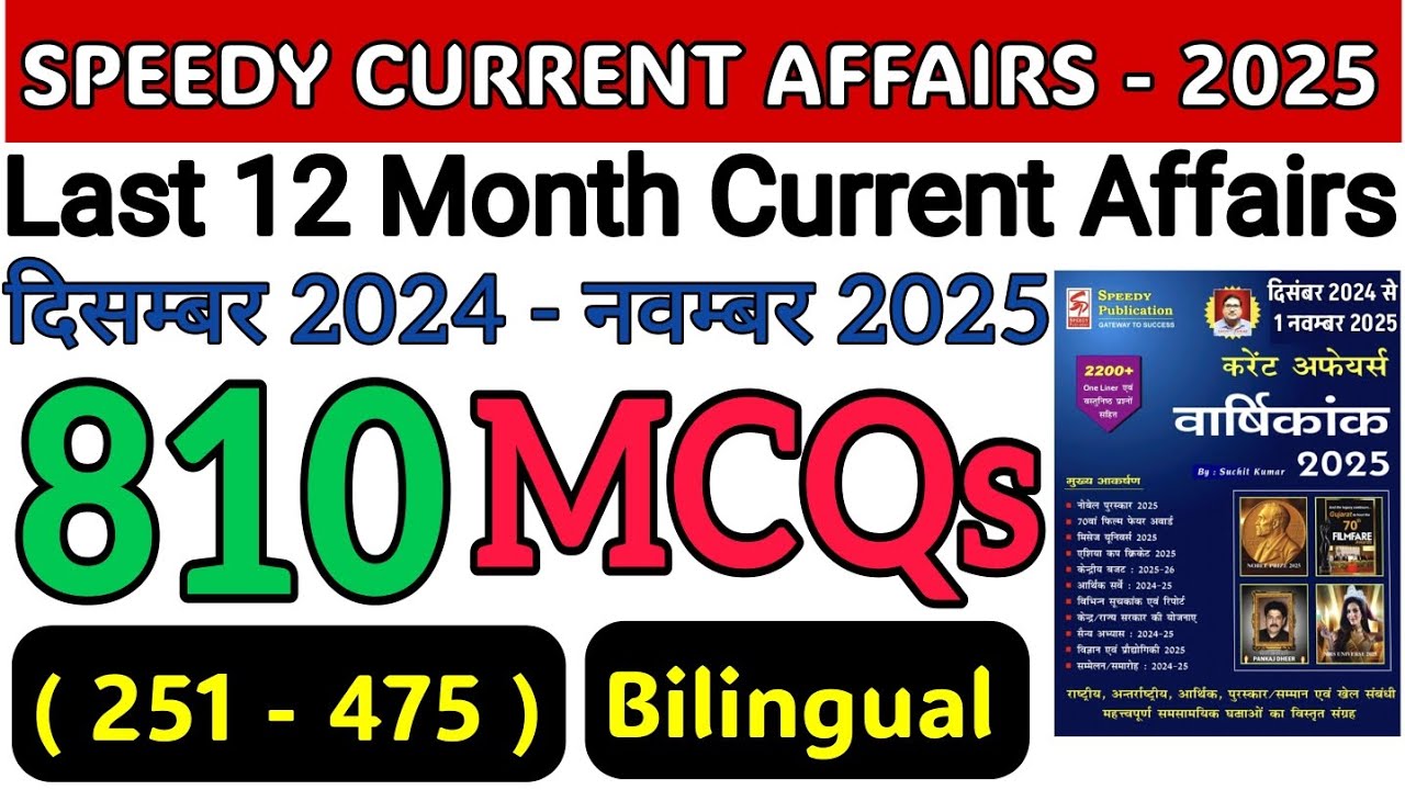LAST 12 MONTH SPEEDY CURRENT AFFAIRS 2025 🔥 PART - 2 🔥 SPEEDY CURRENT ...