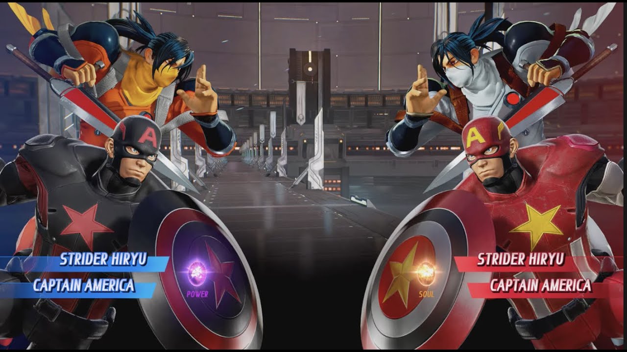 Strider Hiryu and Captain America vs Strider Hiryu and Camtain America ...