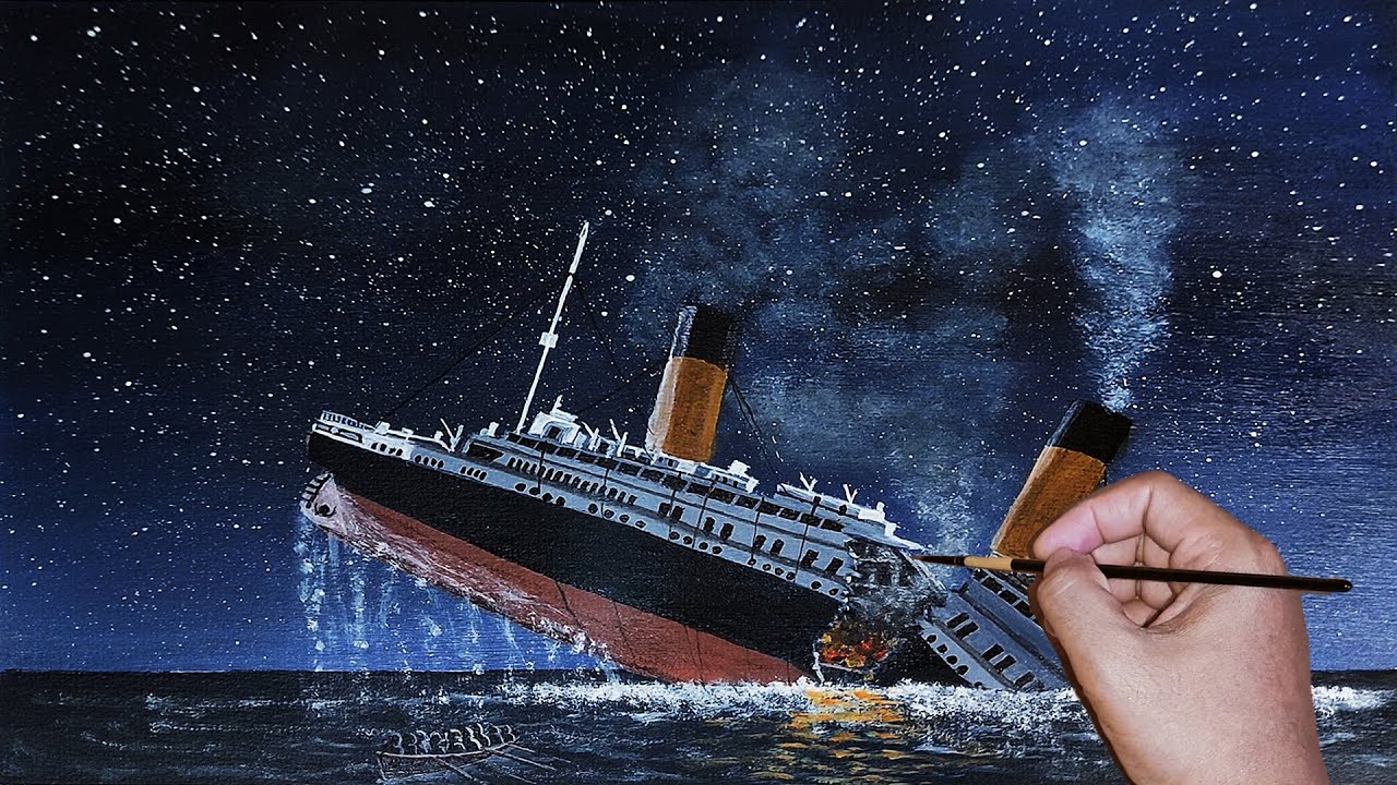 2 THE BEST How to Paint Titanic Step by Step for Beginners / Easy ...