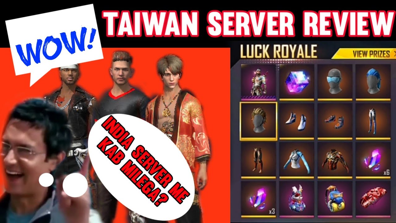 FREEFIRE TAIWAN SERVER FULL REVIEW 2O21|| INDIA SERVER VS TAIWAN SERVER ...