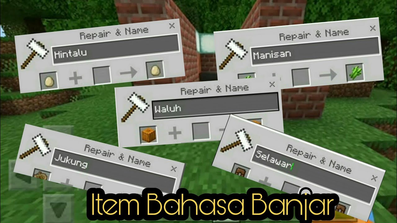 Aku Mengubah Nama-nama Item Minecraft Menjadi Bahasa Banjar - YouTube