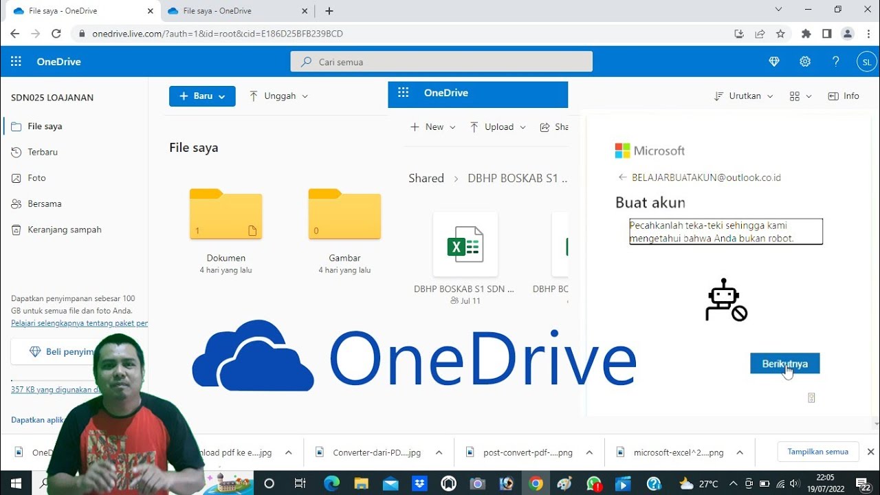 cara membuat akun onedrive di google - YouTube