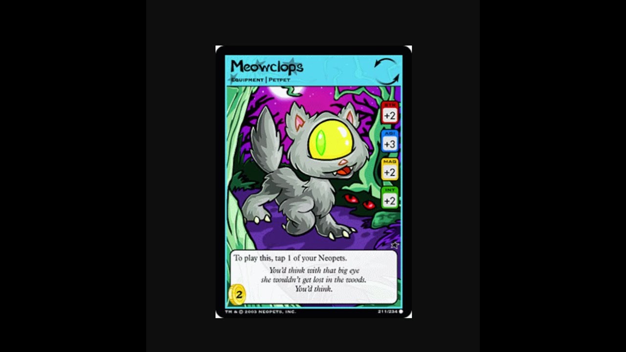 Neopets - Buying Meowclops (TCG) - YouTube