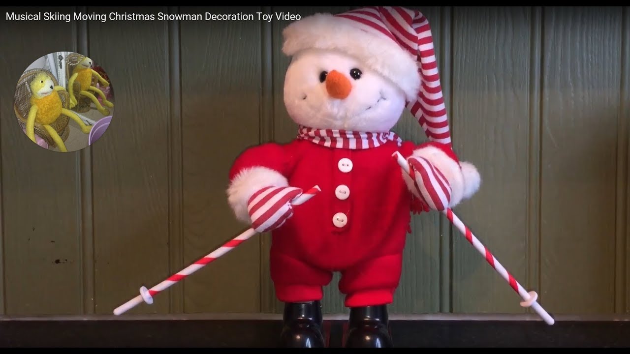 Musical Skiing Moving Christmas Snowman Decoration Toy Video - YouTube