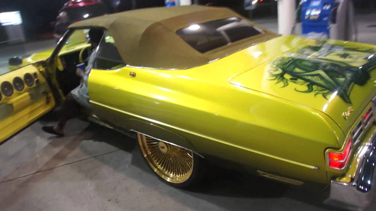 LIME GOLD CHEVY DONK VERT ON DEM 24" DAYTONS!!! GOLD TEETH GRILLE ON A ...