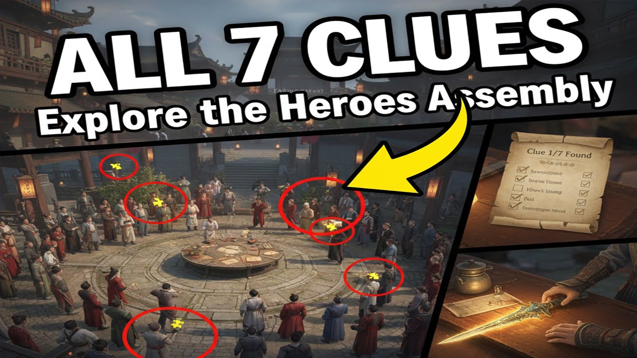 ALL 7 Explore the Heroes Assembly Gather Clues Where Winds Meet - YouTube