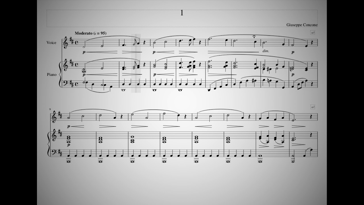 Giuseppe Concone – Op. 9 - N. 1 - High Voice - YouTube