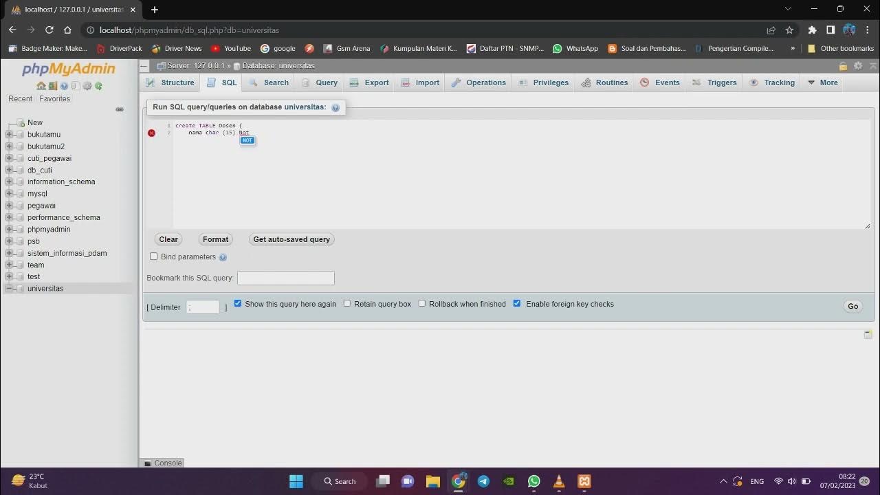 Belajar Membuat Database, Table, dan cara Insert menggunakan Quary Xampp - YouTube