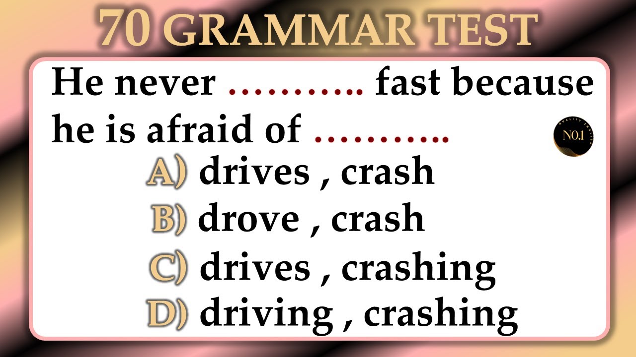70 Grammar Quiz | English Grammar Tenses Full | English Grammar Test ...
