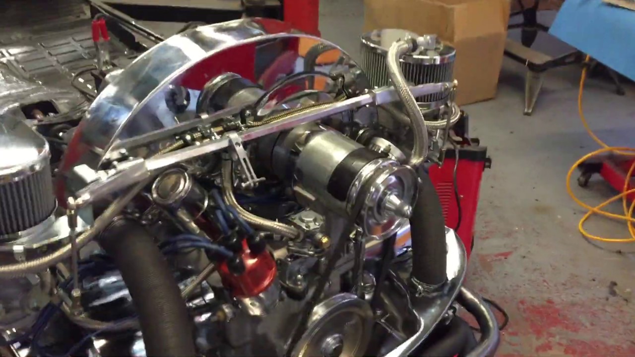 Karmann Ghia first time start for a rebuilt 1600cc engine - YouTube