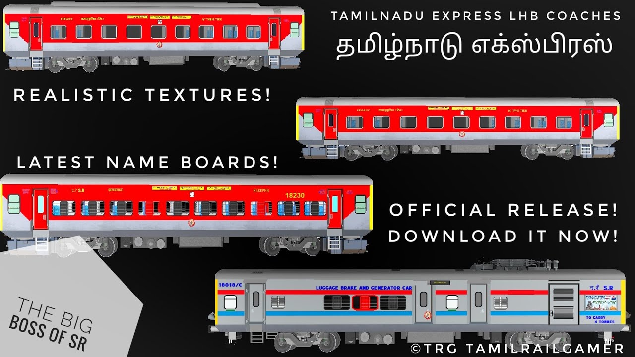 DOWNLOAD NEW REALISTIC TAMILNADU LHB COACHES FOR MSTS/OR | NEW TEXTURES ...