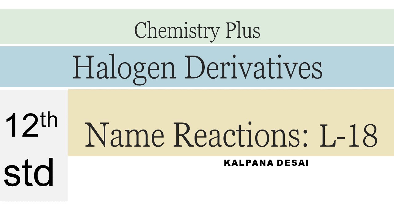 Name Reactions: Halogen Derivatives: L-18 - YouTube