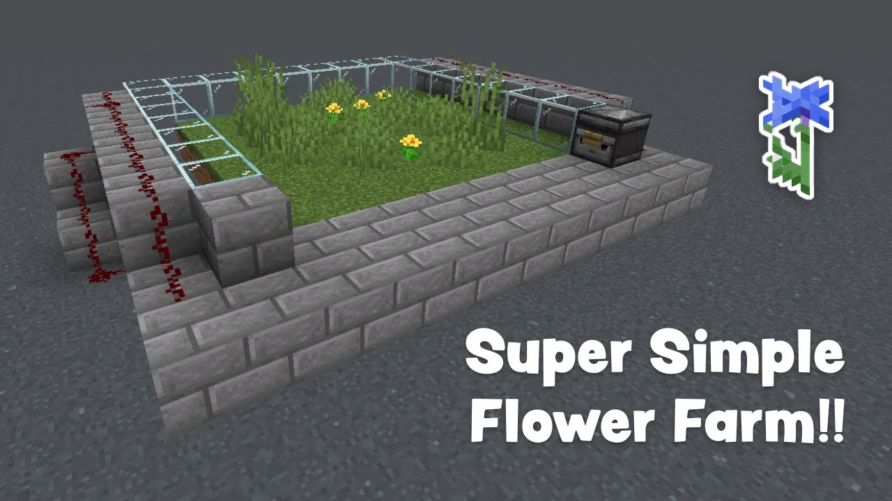 How to Build a Simple Redstone Flower Farm (1.20+) | Minecraft Tutorial ...