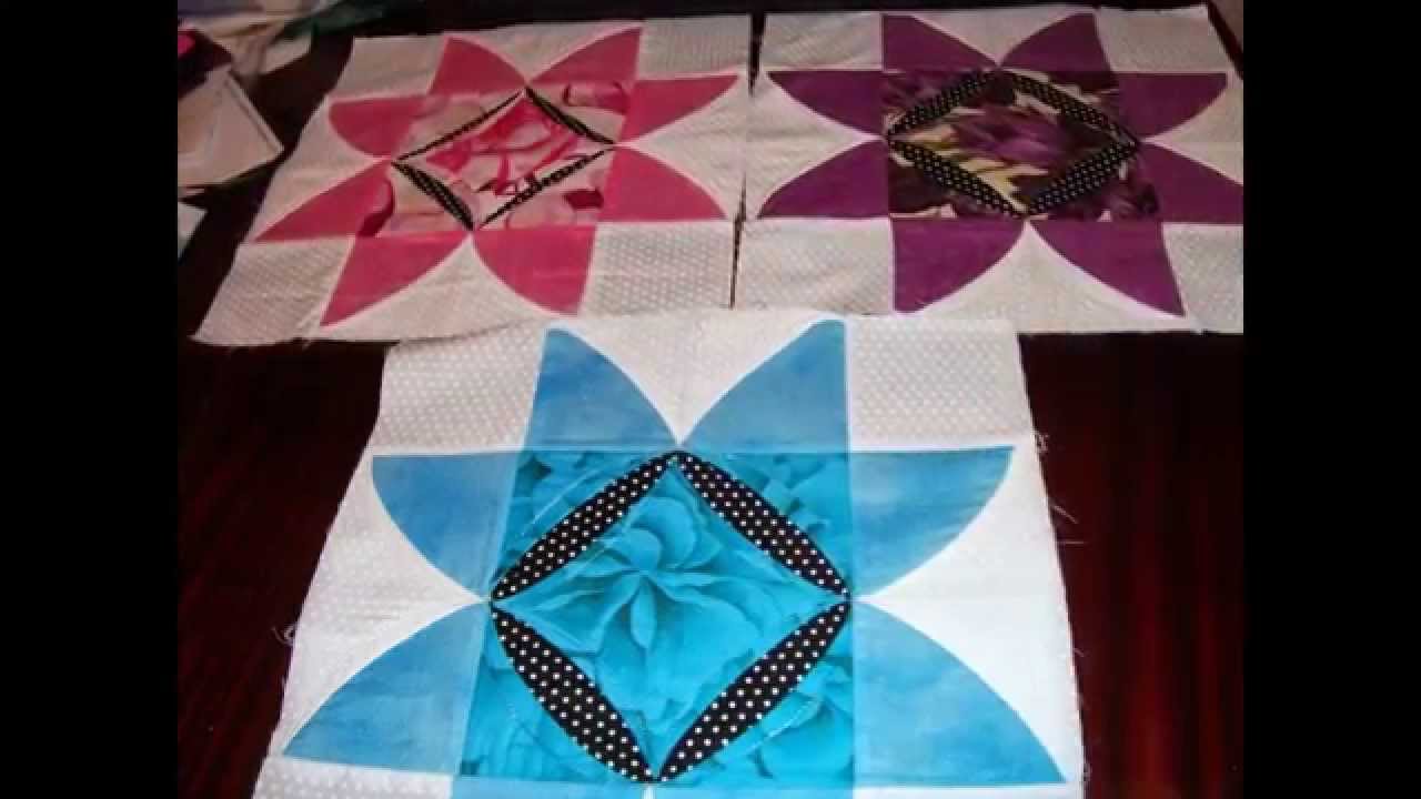 My Slideshow of faux Cathedral Windows Quilt blocks - YouTube