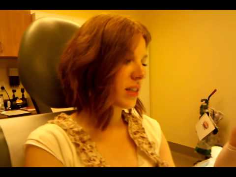 Katelyn stabs herself!  Ouch!!!