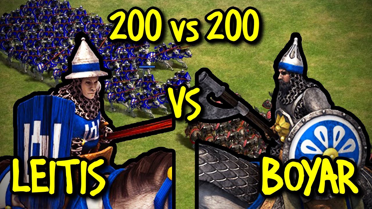 200 ELITE LEITIS vs 200 ELITE BOYARS | AoE II: Definitive Edition - YouTube