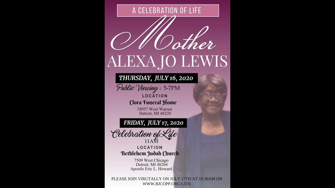 Family Hour and Homegoing Services - Mother Alexa Lewis - YouTube