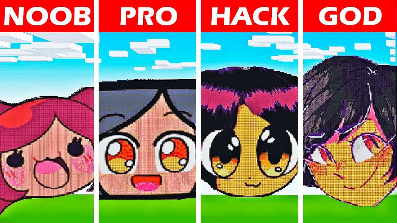 Minecraft NOOB vs PRO vs HACKER vs GOD Pixel Art: Aphmau - YouTube
