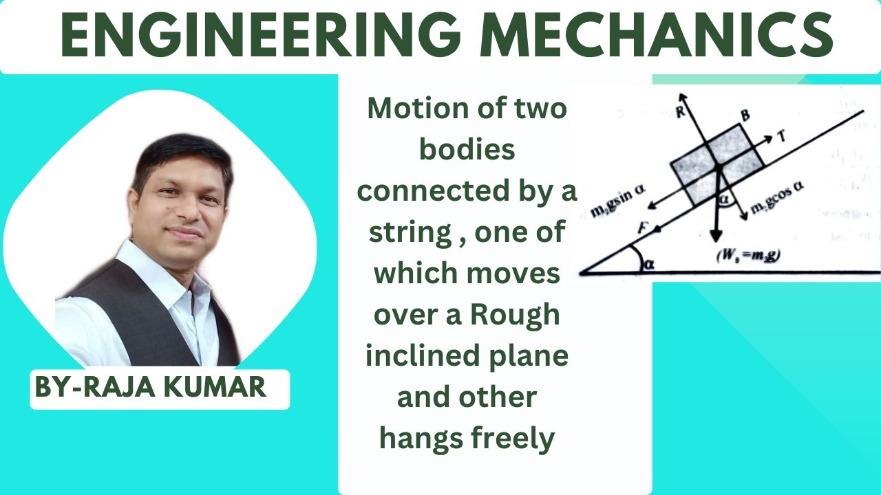 Motion of two bodies ,one of which moves over a rough inclined plane ...