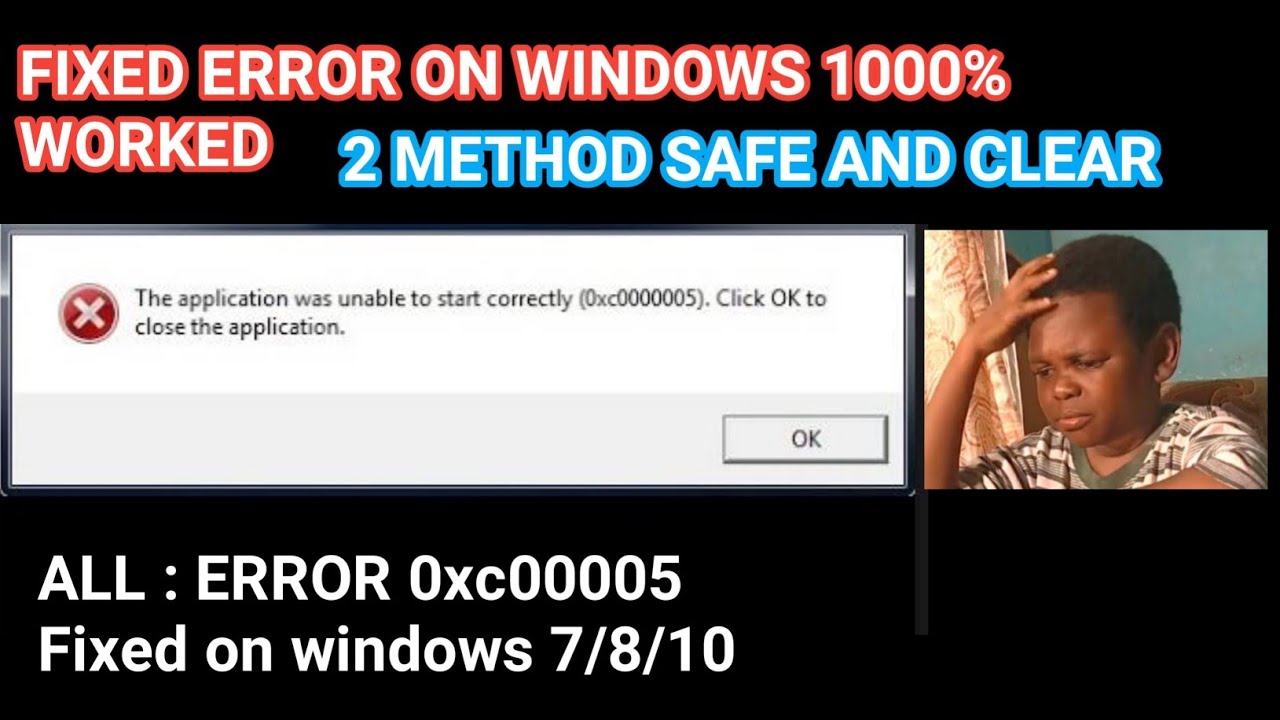 Error 0xc00005 fixed || CARA MENGATASI ERROR 0xc00005 WINDOWS 7 - YouTube