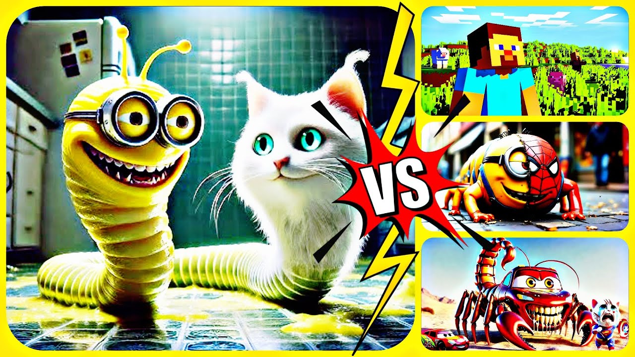 "Minion worm 🆚 Minecraft 🆚Minion Spiderman🆚 Mcqueen Scorpion | EPIC ...