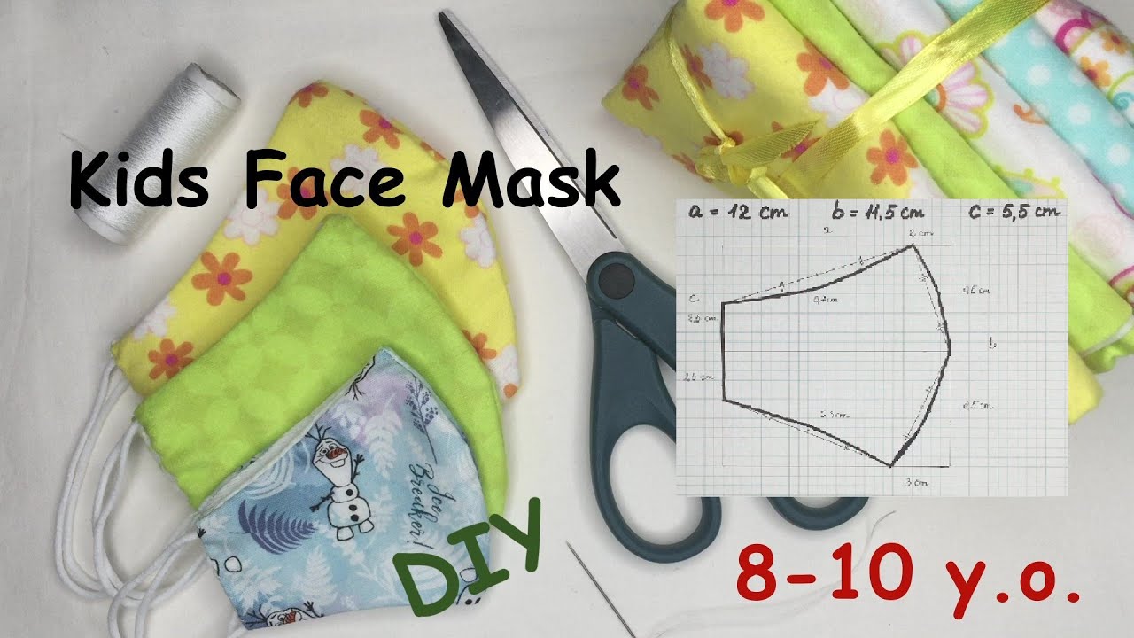 DIY Kids Face Mask Pattern || M Size || 8-10 y.o. || Best Fit - YouTube
