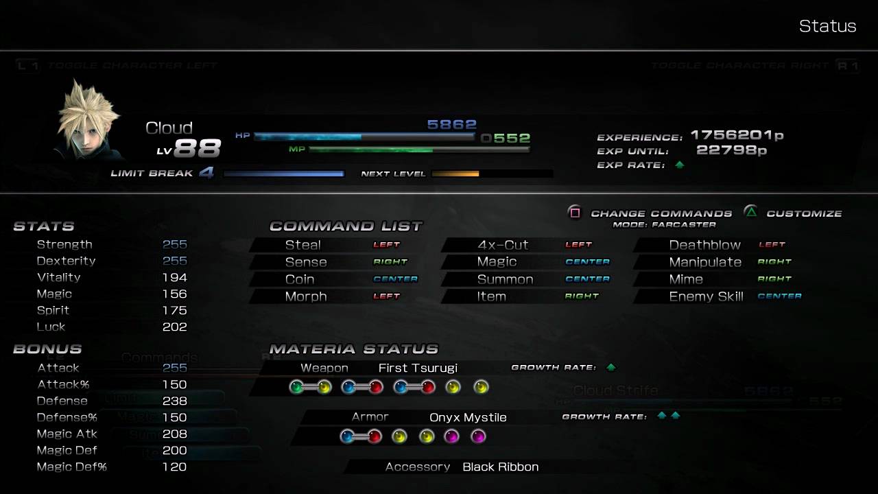 FINAL FANTASY VII REMAKE MENU - YouTube