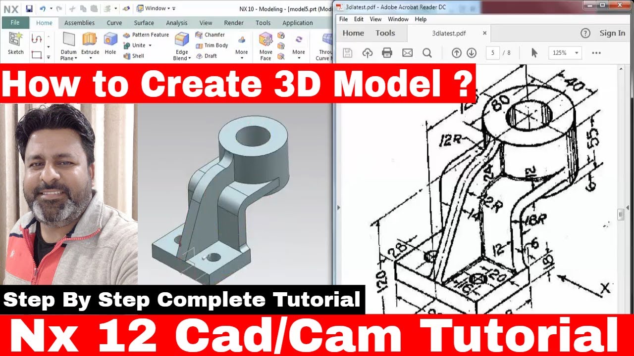 NX 11 PART MODELING | HOW TO CREATE MODEL IN NX 11 HINDI CAM SOLUTIONS ...