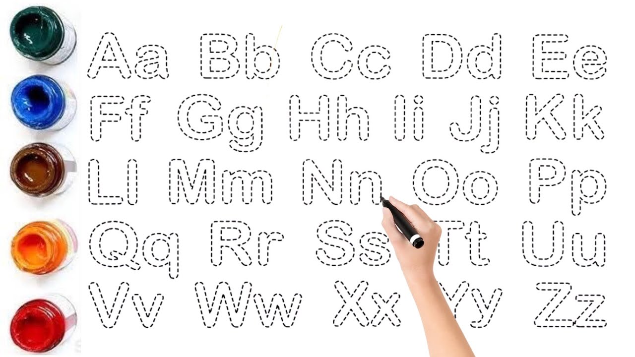 Let's Learn To Draw & Paint Alphabet Capital & Small Letters AToZ For ...
